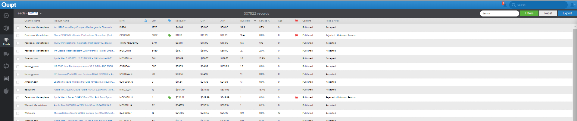Feeds & Rejections – Quipt