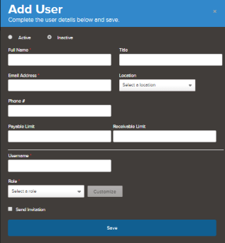 Creating a User – Quipt