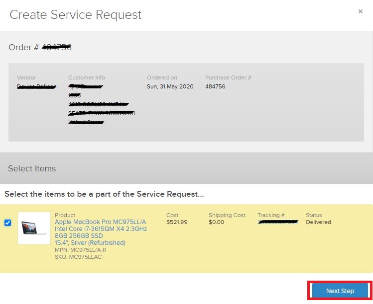 Creating A Service Request – Quipt